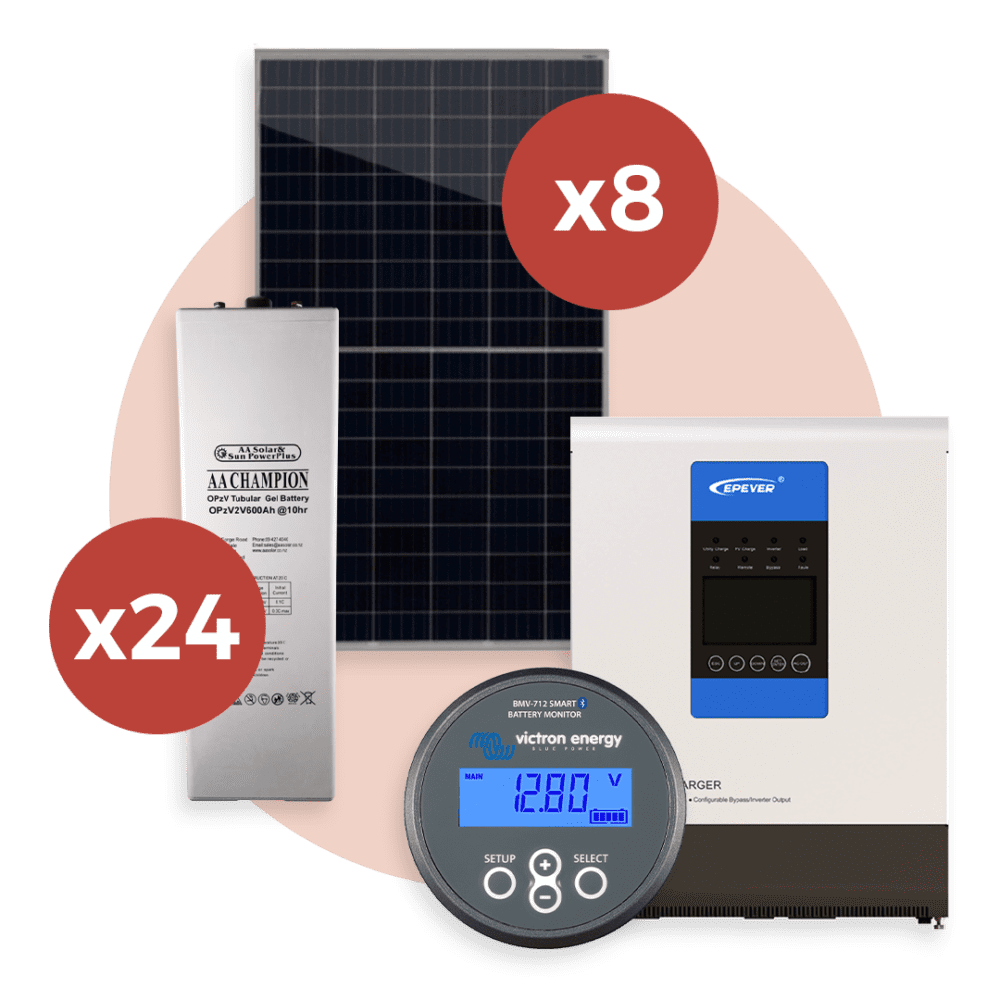 2V Gel 48V 1000Ah Two Bedroom Off-Grid Solar Kit set – AA Solar